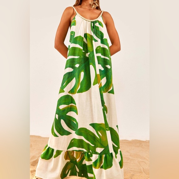 FARM Rio | Dresses | Nwt Farm Rio Monstera Maxi Dress Size Xl | Poshmark